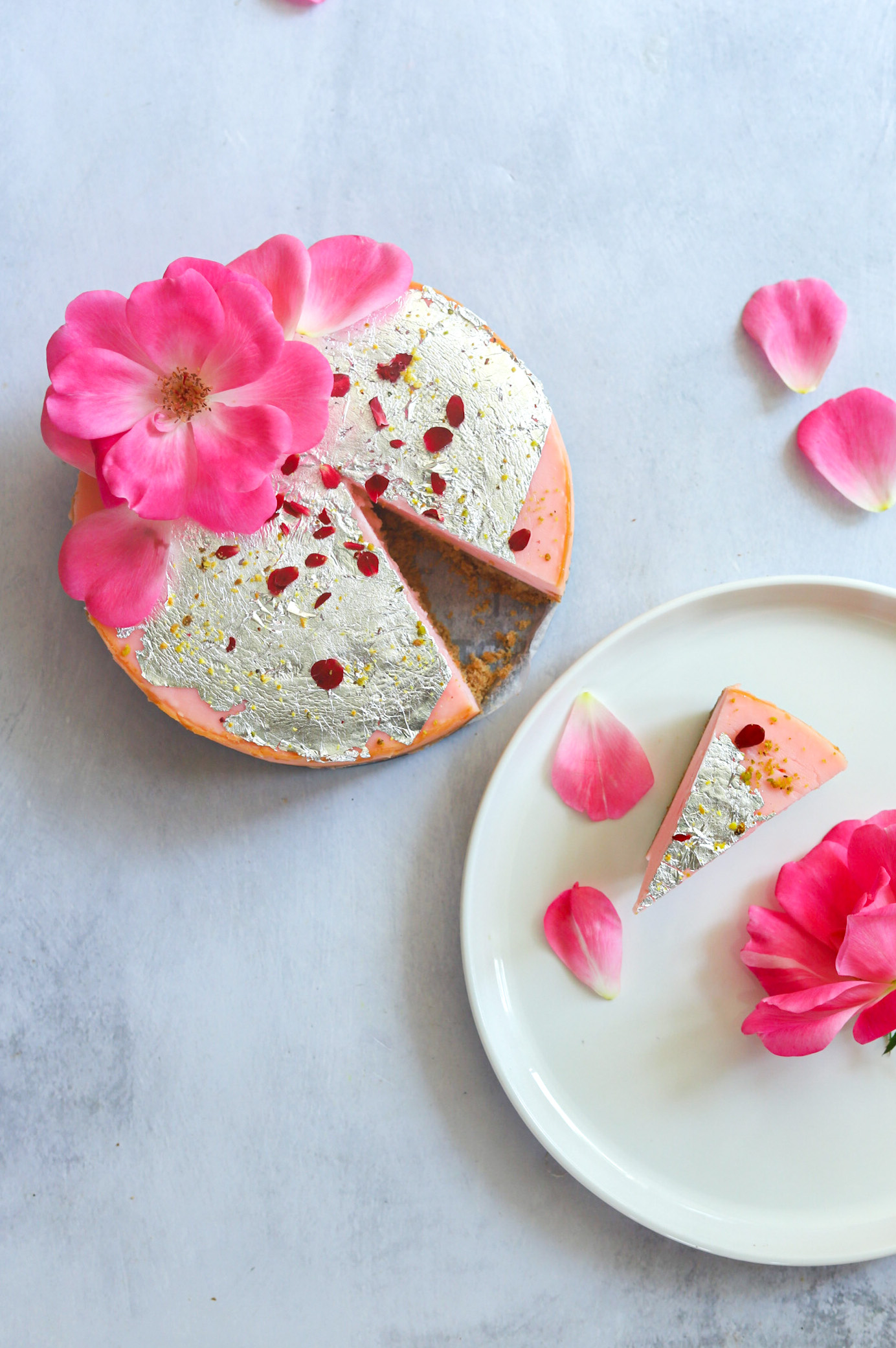 Rose Cheesecake| Instant Pot Eggless Cheesecake - KEENCUISINIER