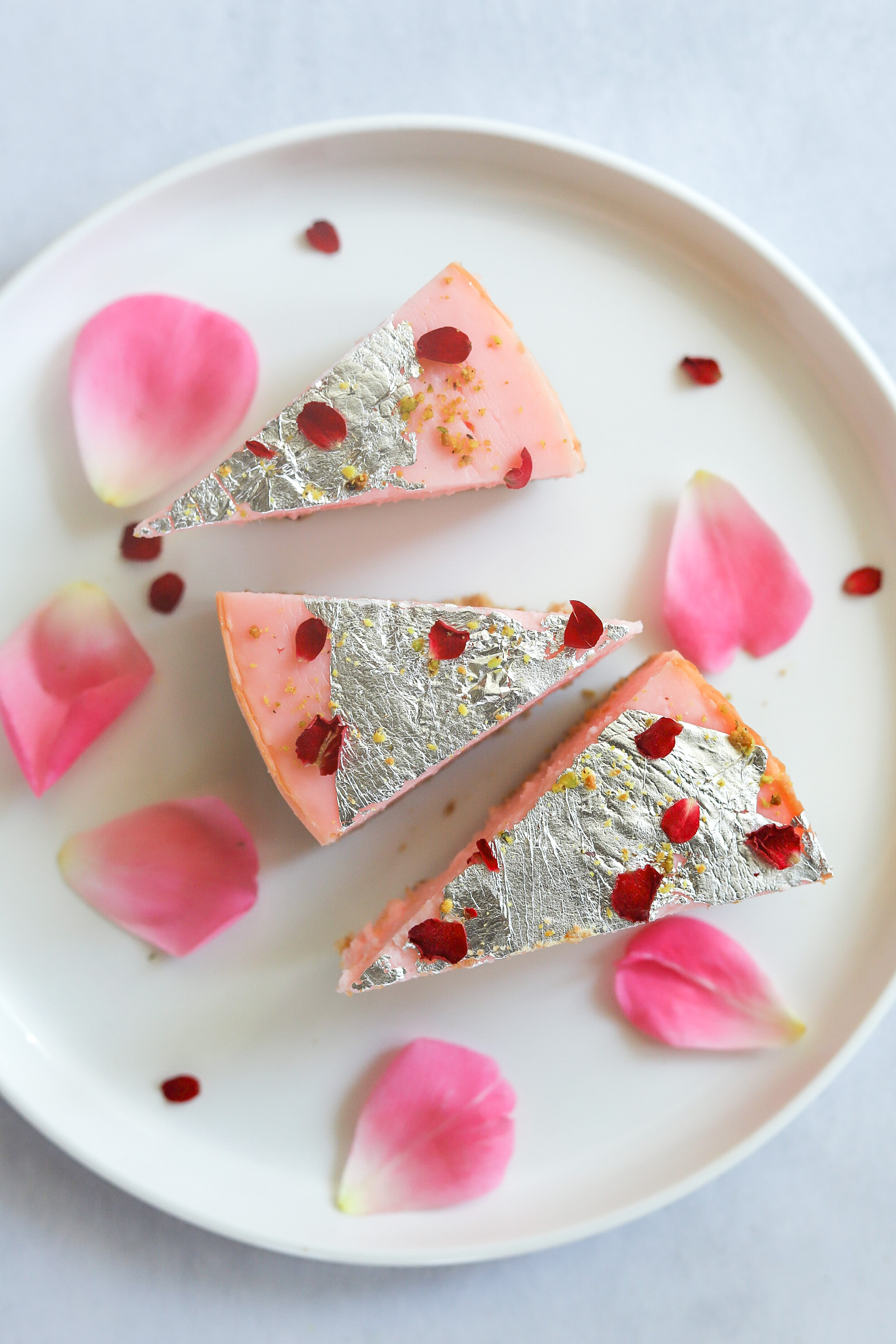 Rose Cheesecake| Instant Pot Eggless Cheesecake - KEENCUISINIER